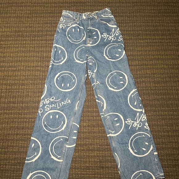 H&M | Jeans | Smiley X Hm Smileprint Jeans | Poshmark